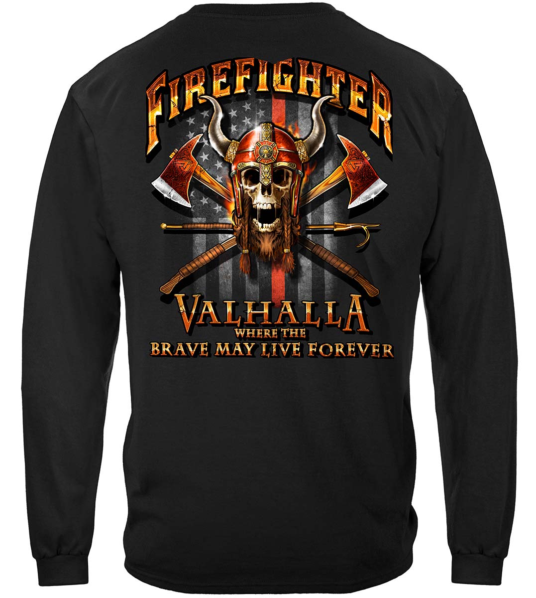 Firefighter Viking Long Sleeve T-Shirt