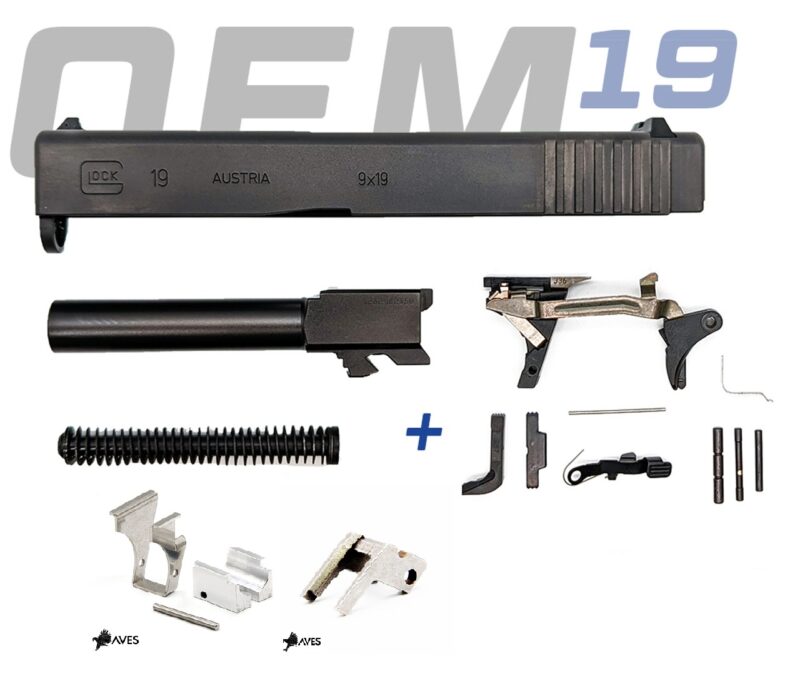 Complete parts kit for 3D Printed Glock DD19.2